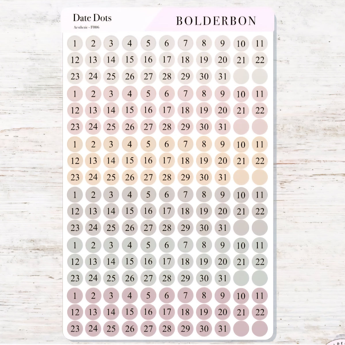 Date Dot Stickers - Neutral Set – PlanBold